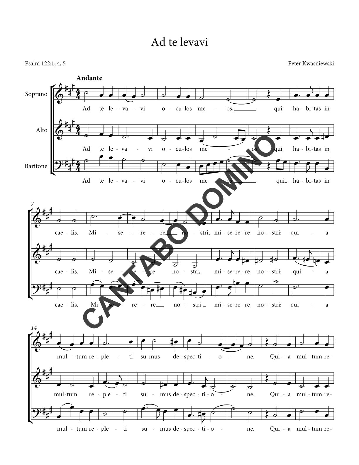 Ad Te Levavi – Cantabo Domino